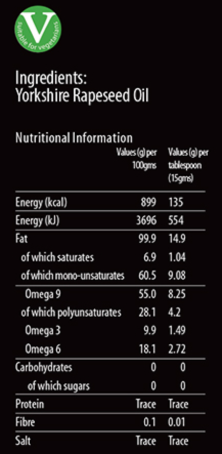 Yorkshire Rapeseed Oil - 1 Bottle (500ml) – The Burnt Hill Herb Co.